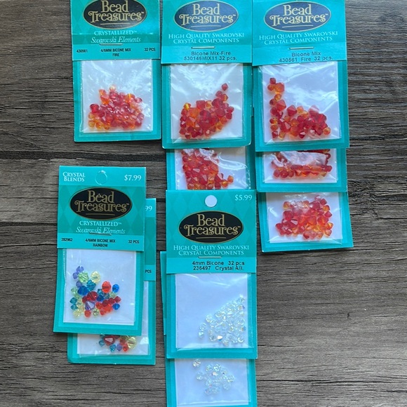 Other | Nwt Swarovski Crystals Lot Bundle Bicone Crystals New In ...